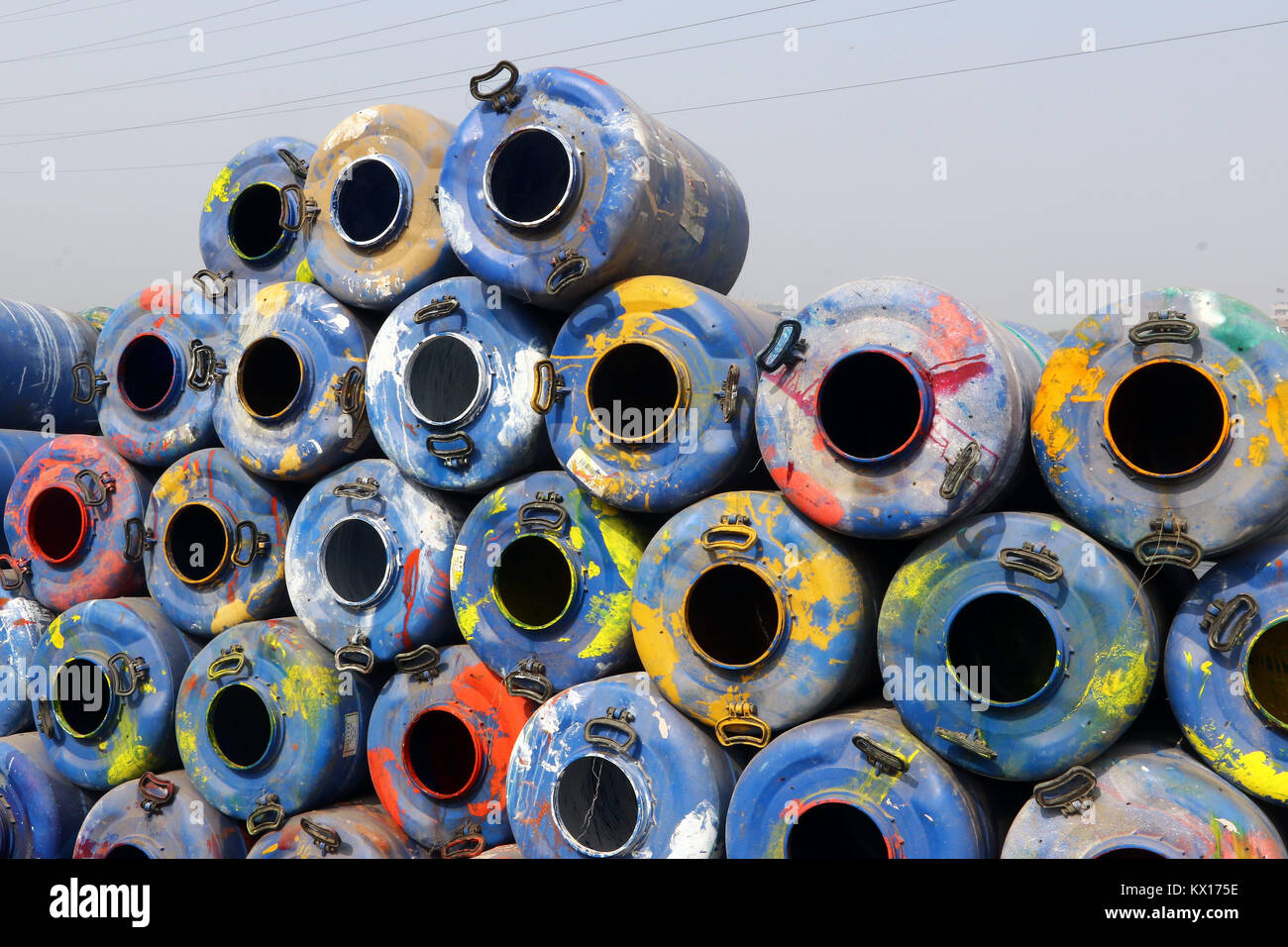 plastic Toxic-Waste Drums Stock Photo - Alamy