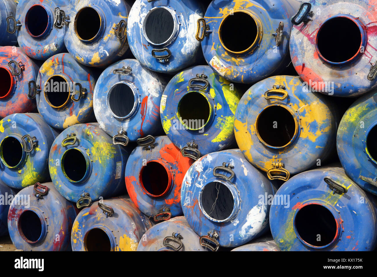 plastic Toxic-Waste Drums Stock Photo - Alamy