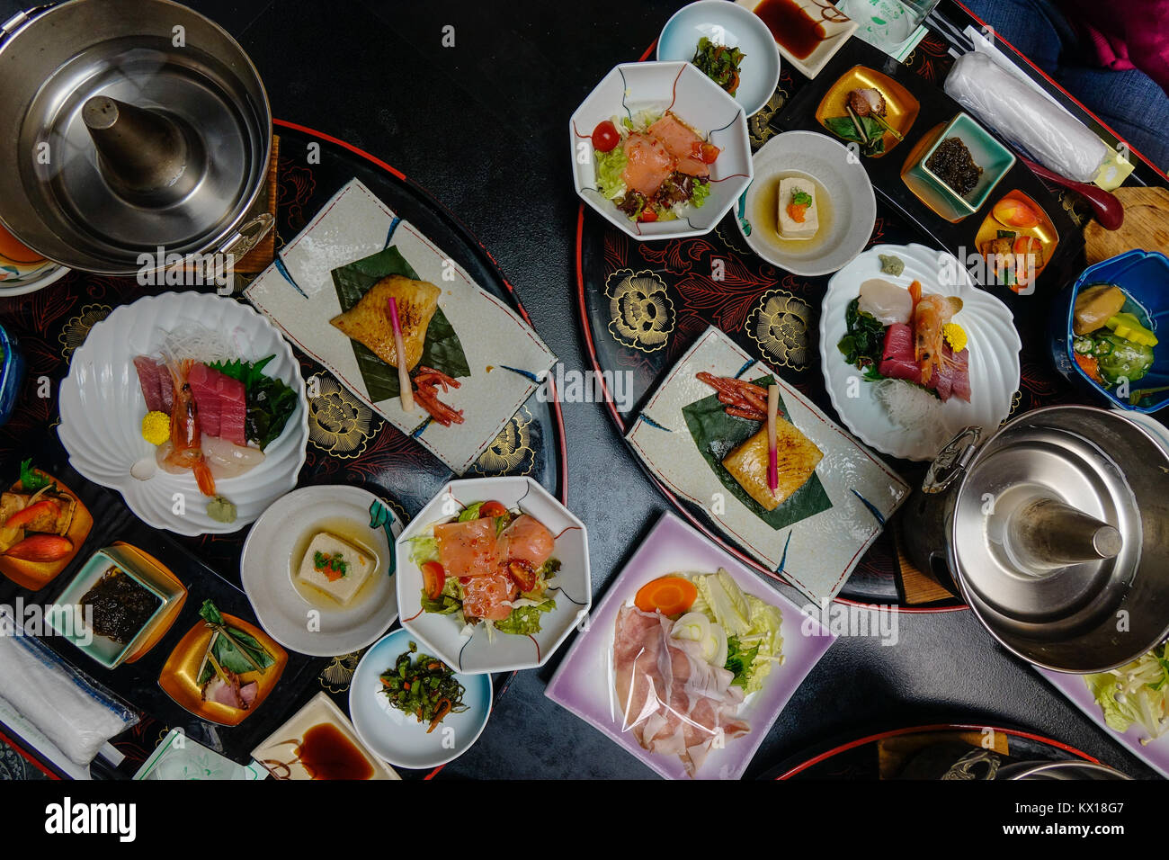 Japanese traditional set meal for dinner in Matsushima, Japan Stock ...