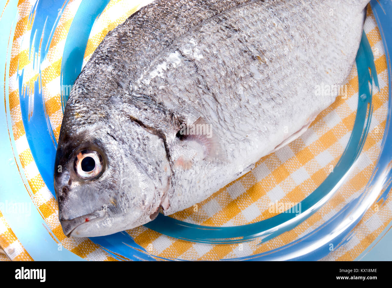 Gilt-head bream fish on a plate Stock Photo - Alamy