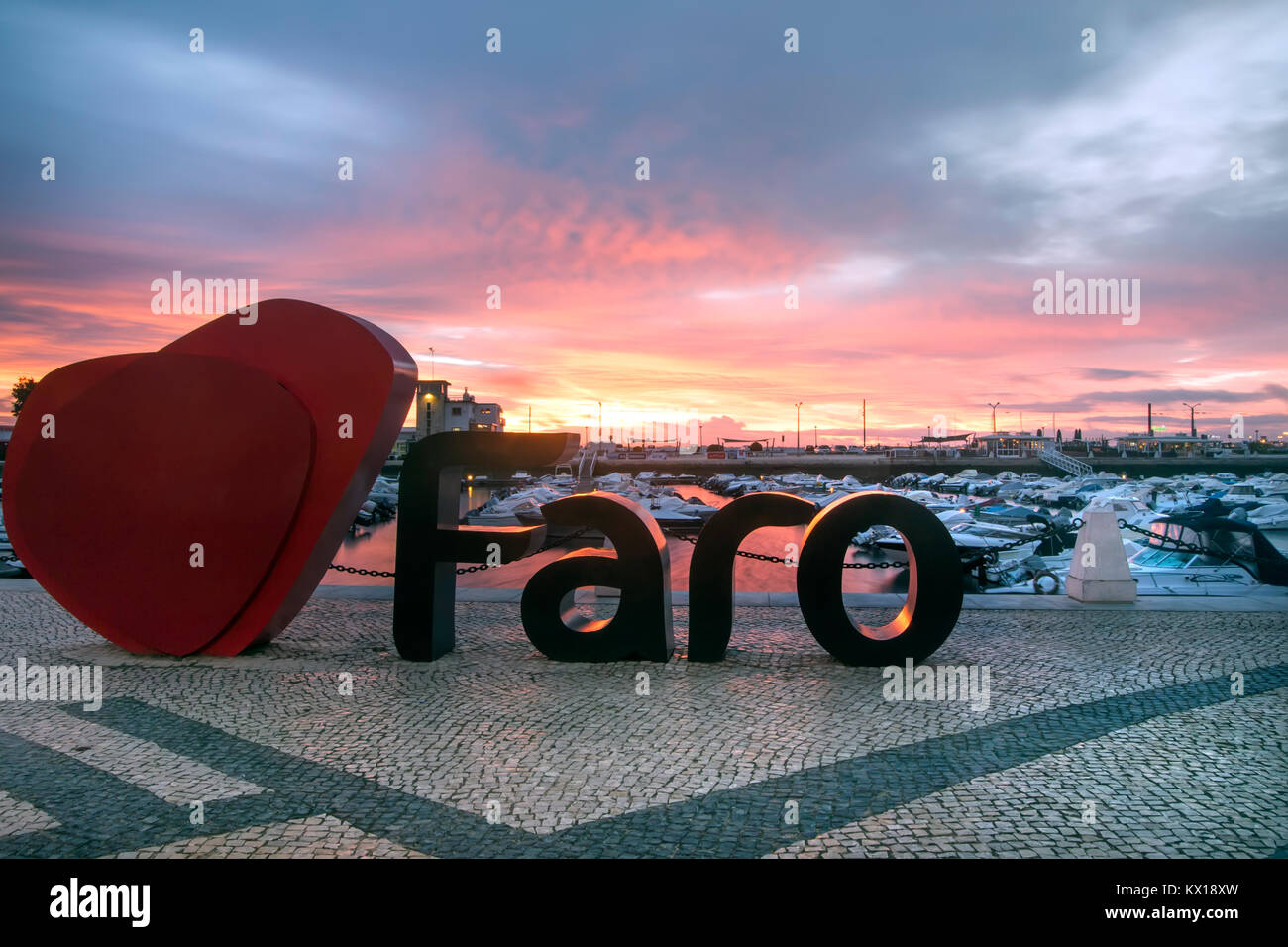 15th december, 2017 - FARO, PORTUGAL - Faro city logo name with big ...