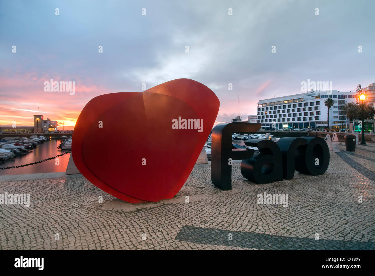 15th december, 2017 - FARO, PORTUGAL - Faro city logo name with big ...