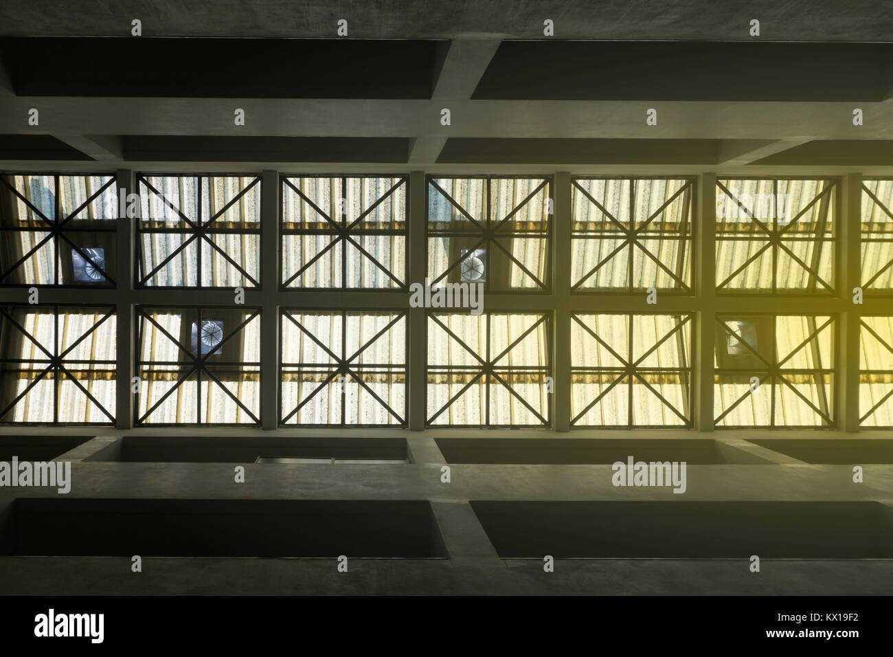 Ant eyes view look up to the roof inside a building Stock Photo - Alamy