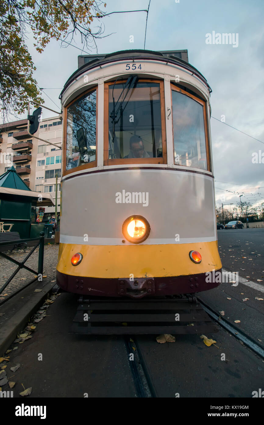 historical yellow tram Stock Photo - Alamy