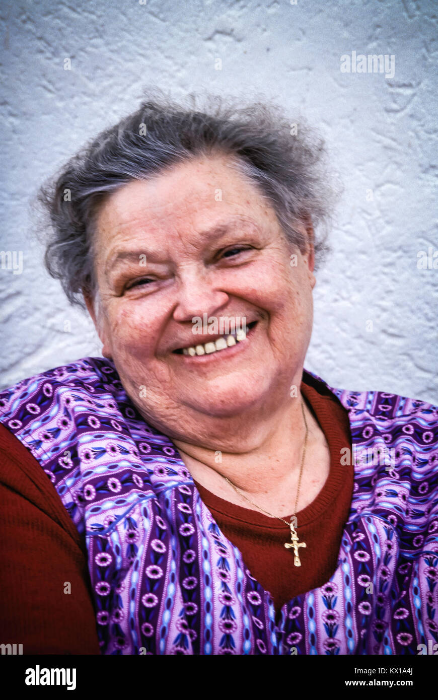 senior citizens on small German village Stock Photo - Alamy