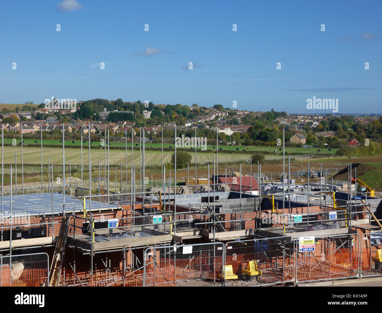 Construction of new housing estate, Grantham, Lincolnshire, England, U ...