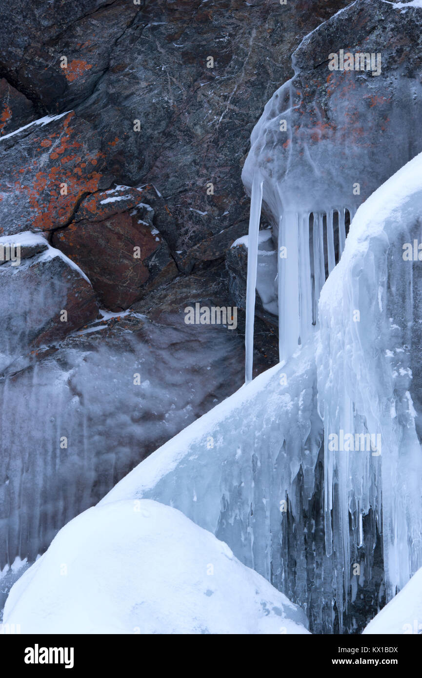 Frozen ice structures on Lake Tornetrask in Sweden Stock Photo - Alamy