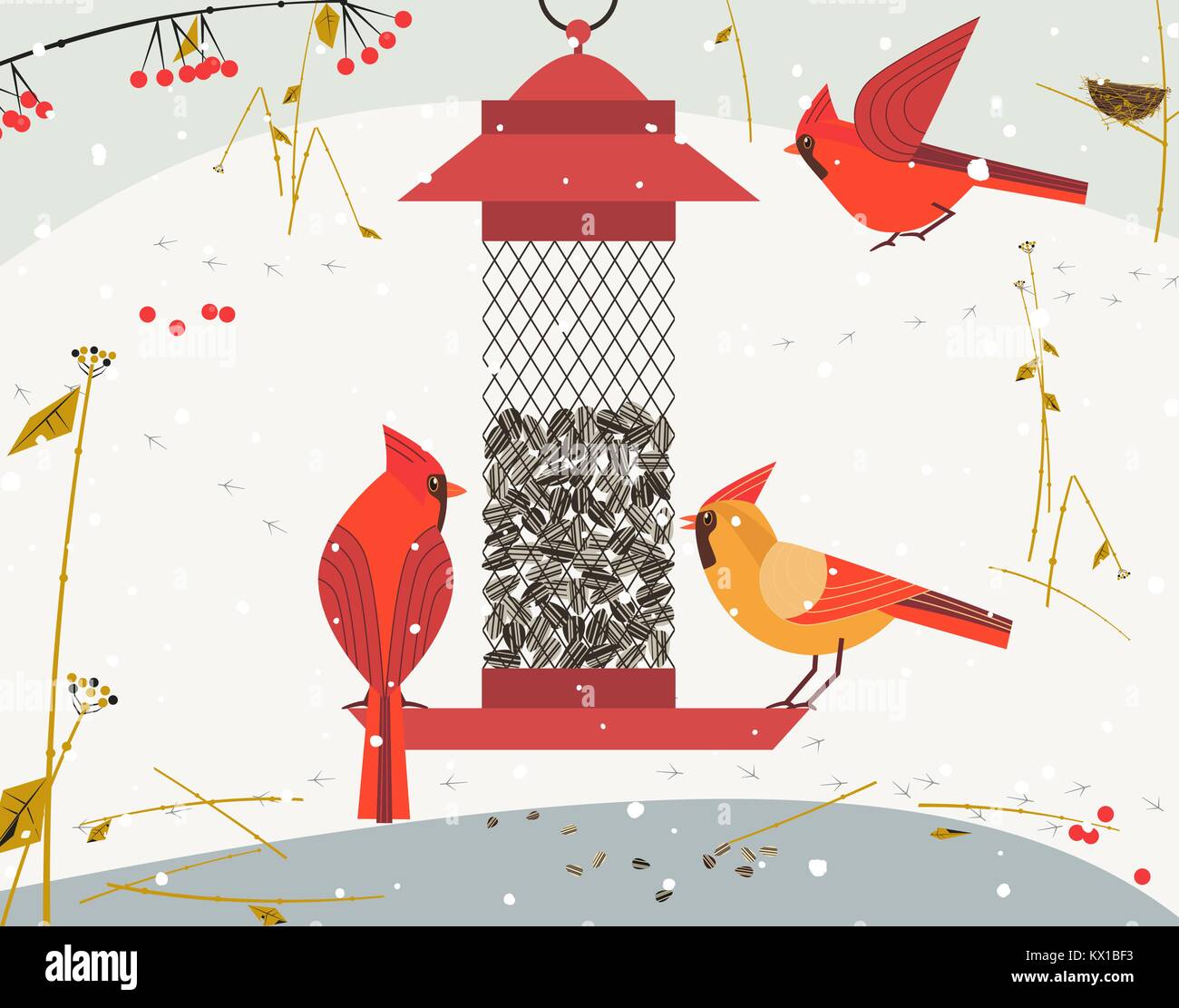 Feeder winter feeding Stock Vector Images - Alamy