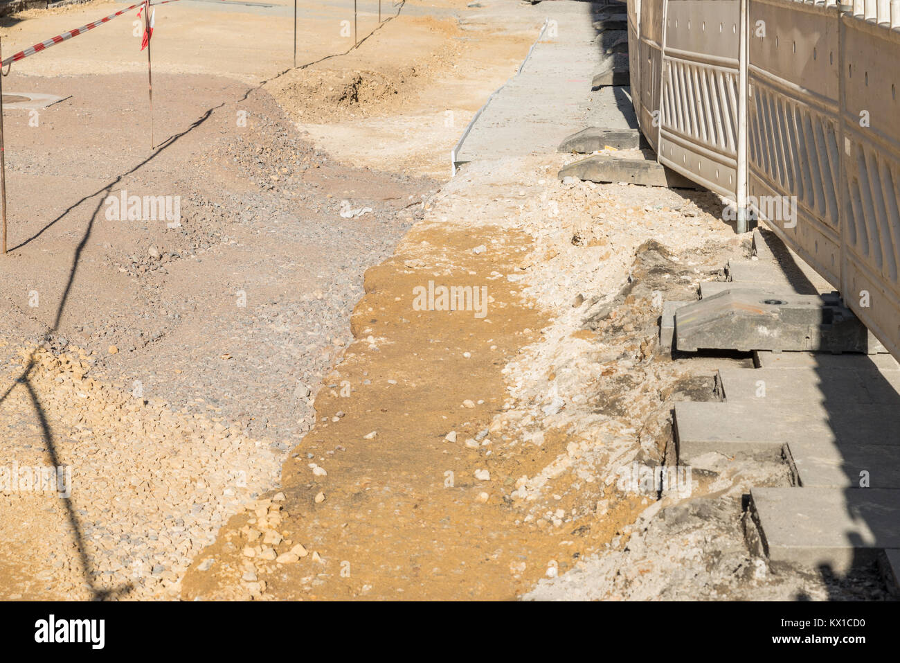 Barrier of a construction site Stock Photo - Alamy