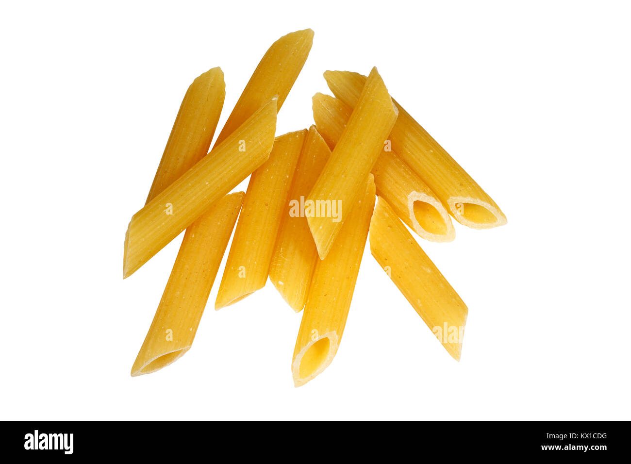 Penne pasta isolated on a white background Stock Photo - Alamy