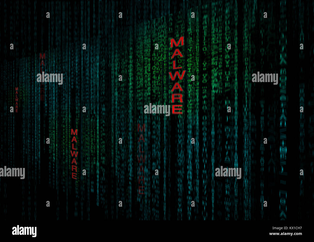 malware cyber background as concept of data security protection Stock ...