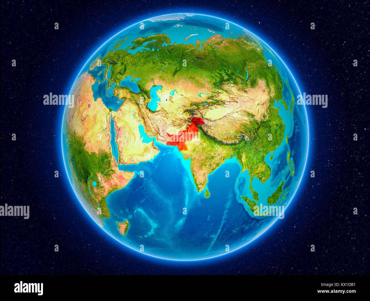 Highlighted satellite image of pakistan hi-res stock photography and ...