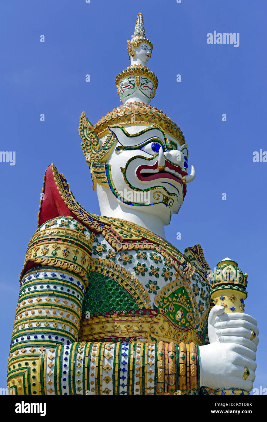 Colorful, Demon Guardian statue at Grand Palace, Bangkok Thailand Stock ...