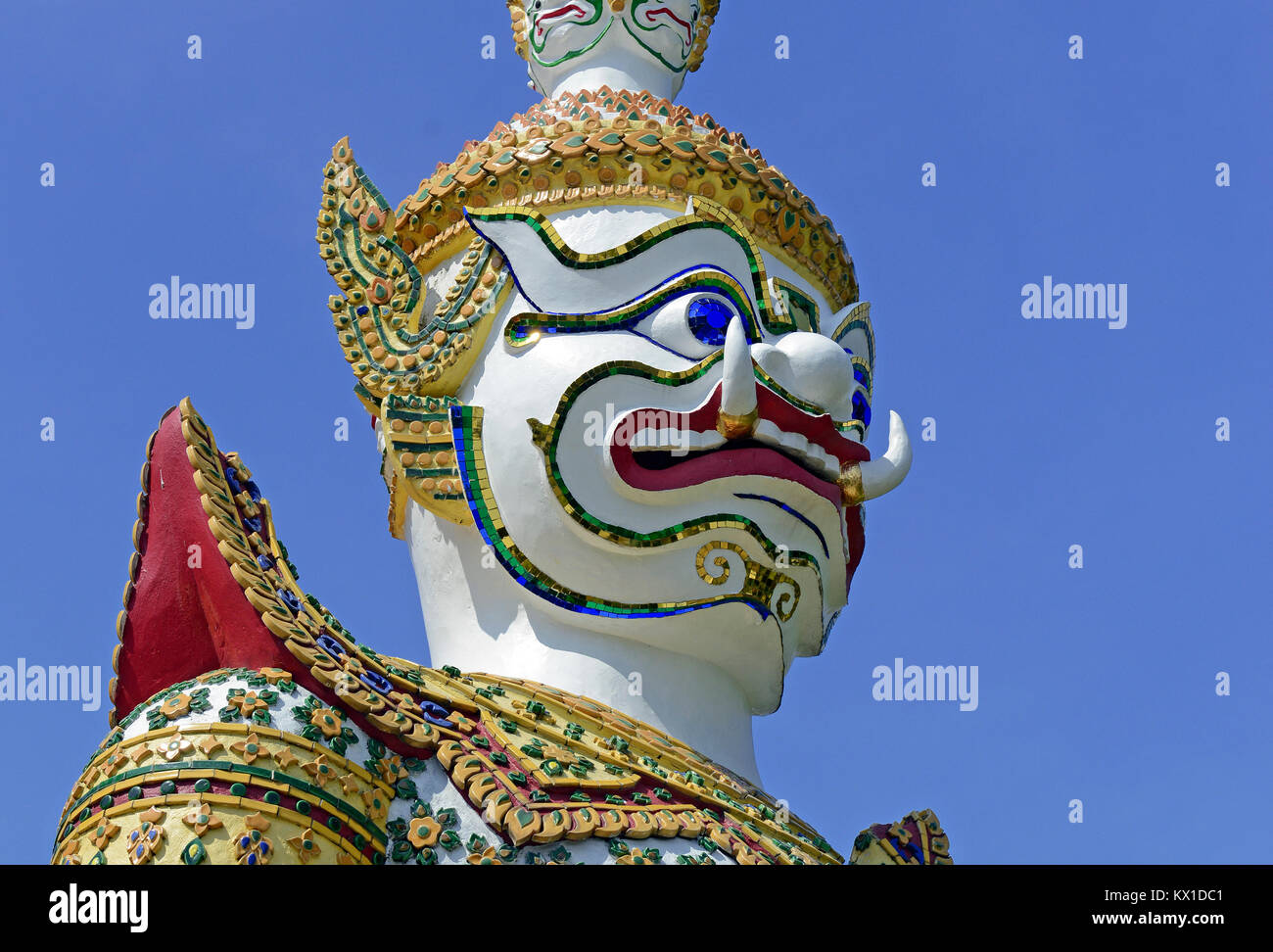 Colorful, Demon Guardian statue at Grand Palace, Bangkok Thailand Stock ...
