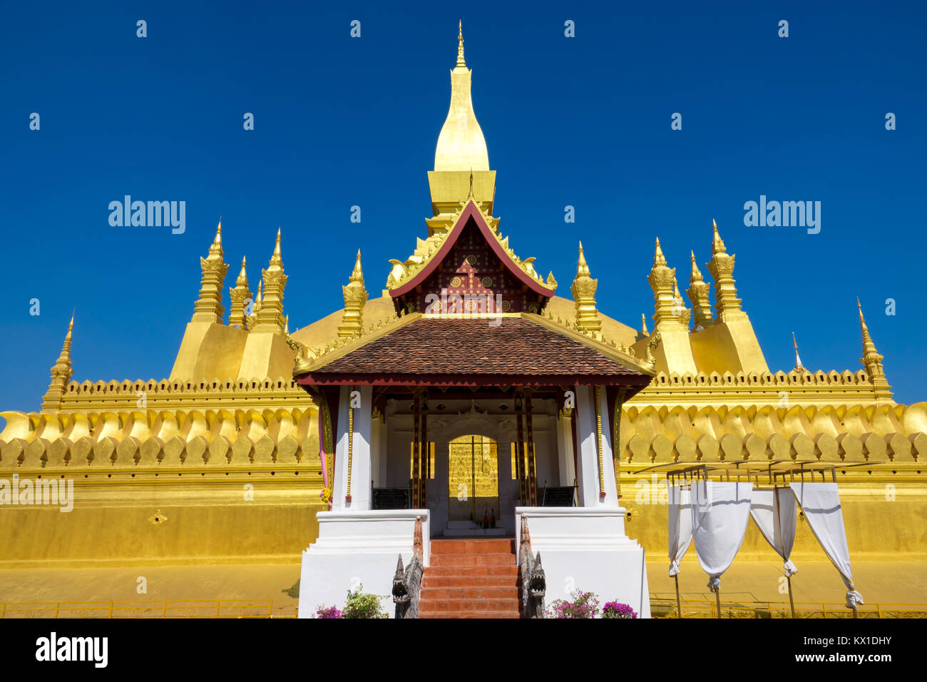 Pha That Luang is a gold-covered large Buddhist stupa and be the most ...