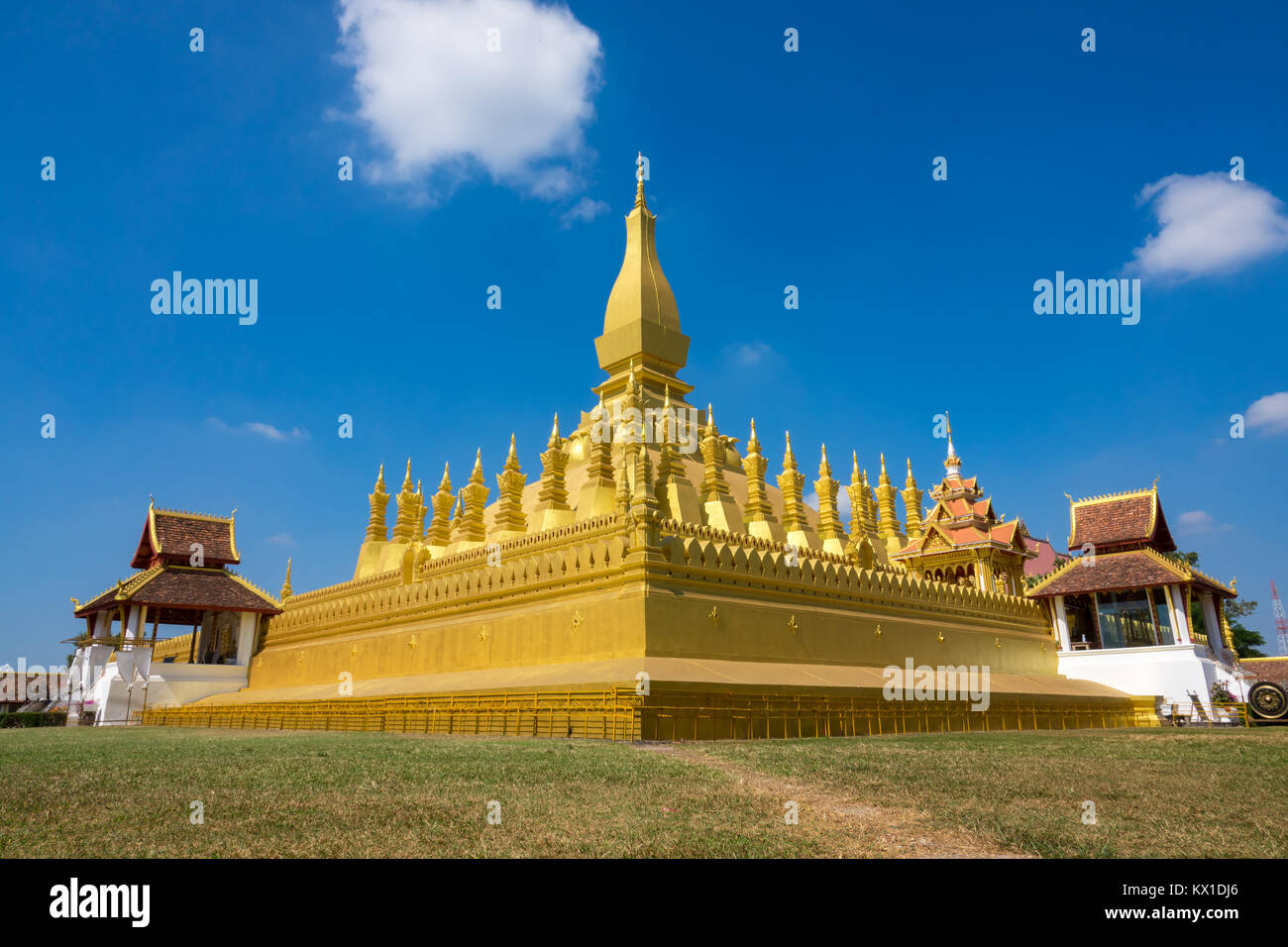 Pha That Luang is a gold-covered large Buddhist stupa and be the most ...