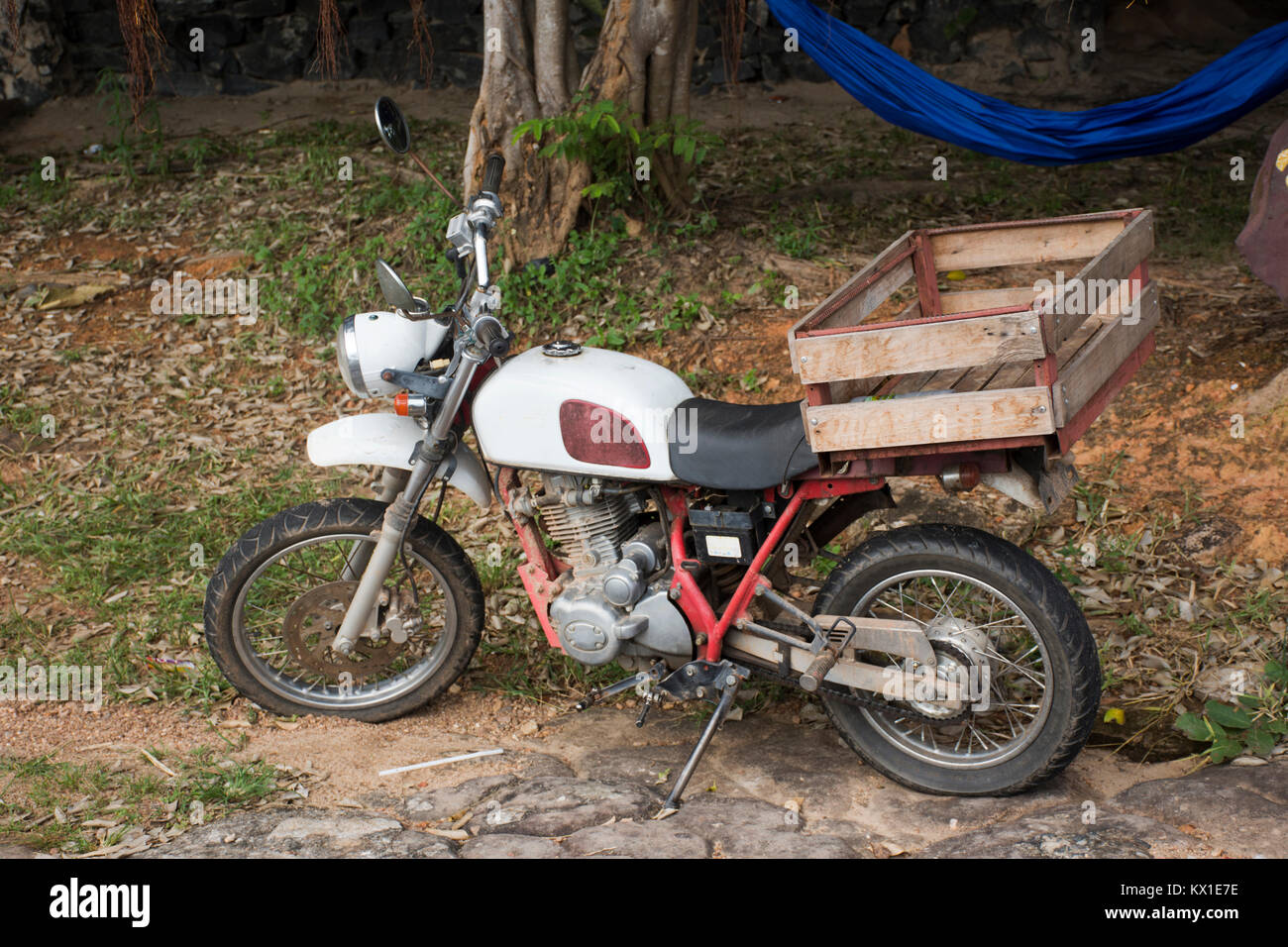 Classic retro mini motorcycle at outdoor on mountain at Pha Taem ...