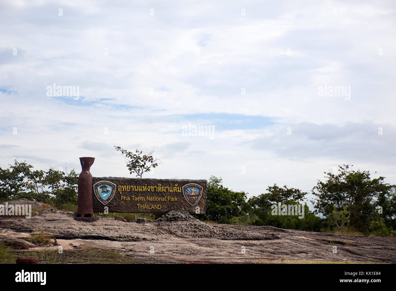 Tag board information of Pha Taem National Park and landscape viewpoint ...