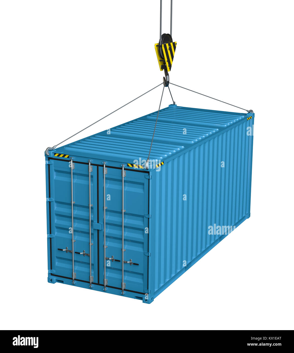 Crane hoisting container Cut Out Stock Images & Pictures - Alamy