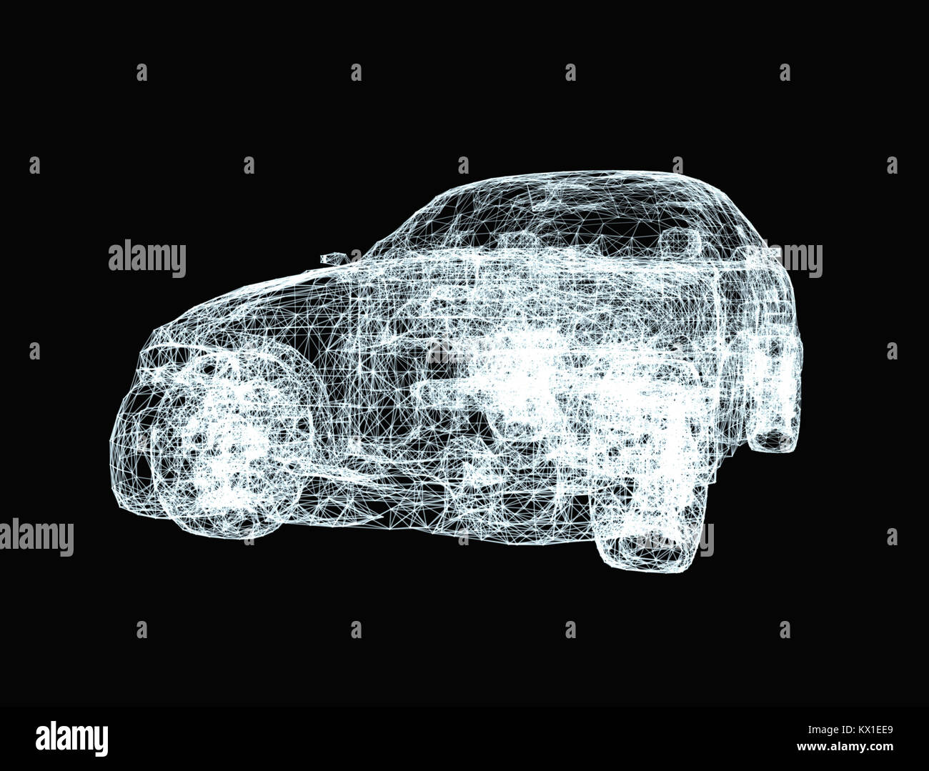 Car wireframe on black background Stock Photo - Alamy