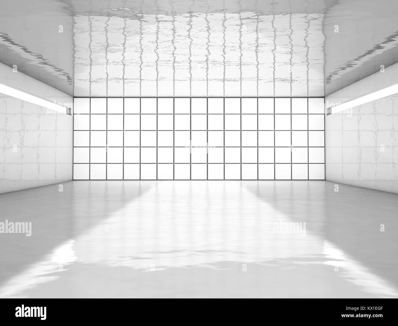 Abstract modern architecture background, empty open space interior. 3D ...