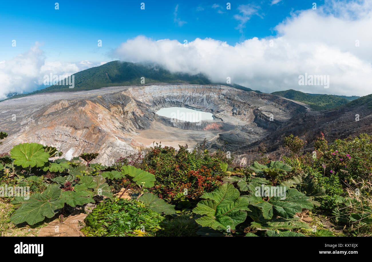 Caldera with crater lake, Poas Volcano, National Park Poas Volcano ...