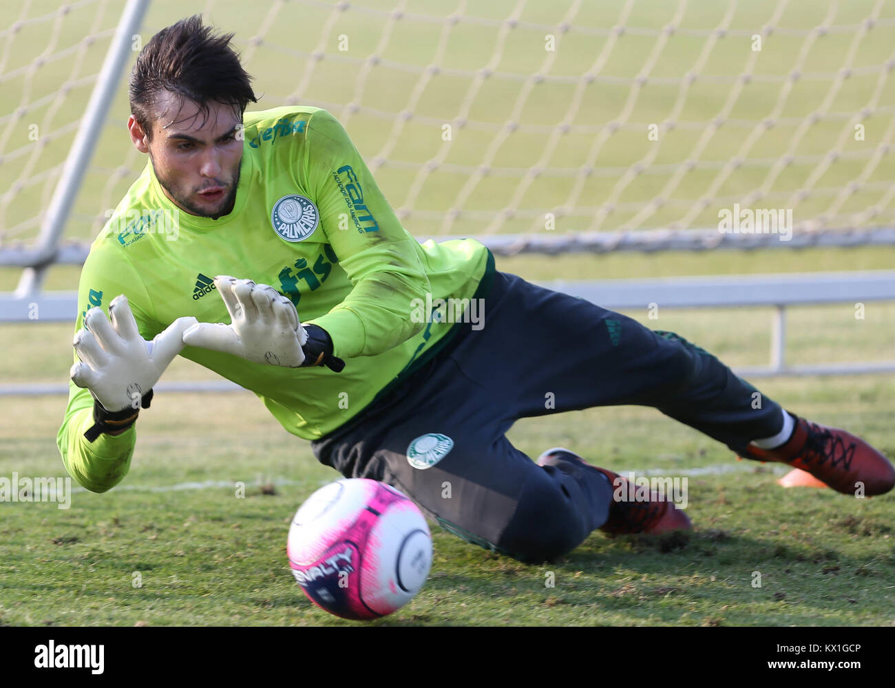 SÃO PAULO, SP - 05.01.2018: TREINO DO PALMEIRAS - Goalkeeper Daniel ...