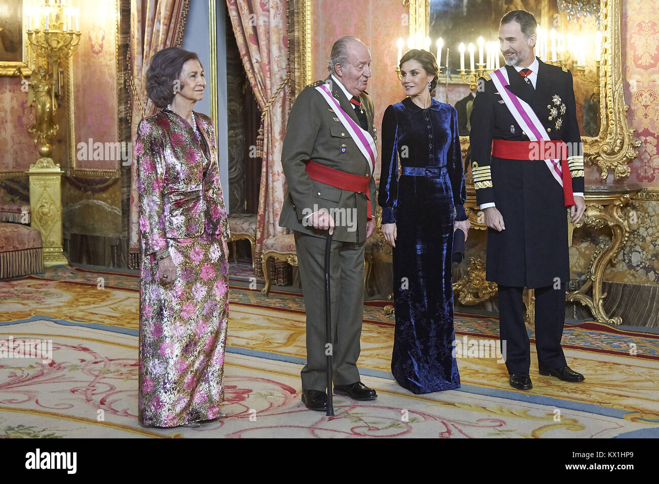 Madrid, Madrid, Spain. 6th Jan, 2018. Queen Sofia of Spain, King Juan ...