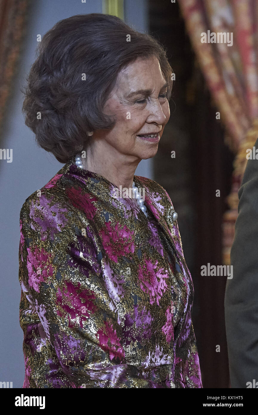 Madrid, Madrid, Spain. 6th Jan, 2018. Queen Sofia of Spain attended the ...