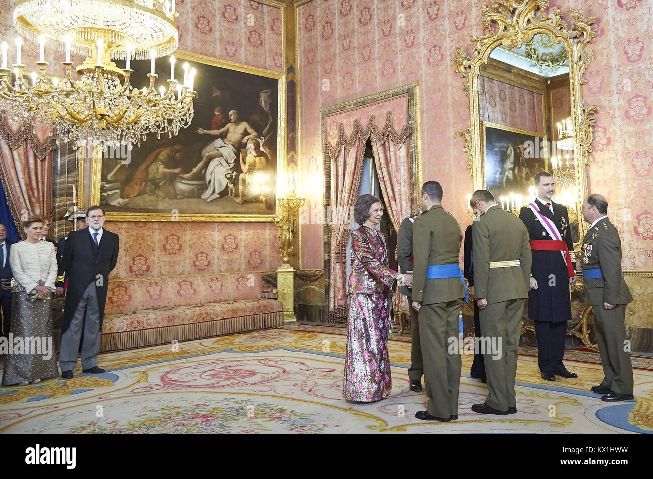 Madrid, Madrid, Spain. 6th Jan, 2018. Queen Sofia of Spain, King Juan ...