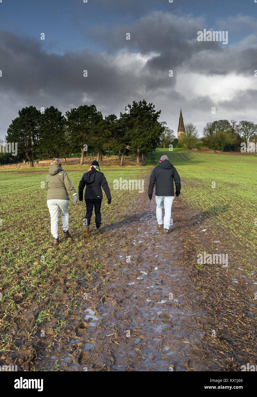 Kirkby in Ashfield, Nottinghamshire. 6th January, 2017. Walkers ...