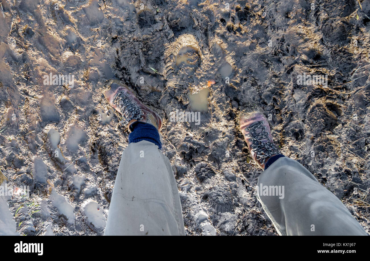Kirkby in Ashfield, Nottinghamshire. 6th January, 2017. Walkers ...