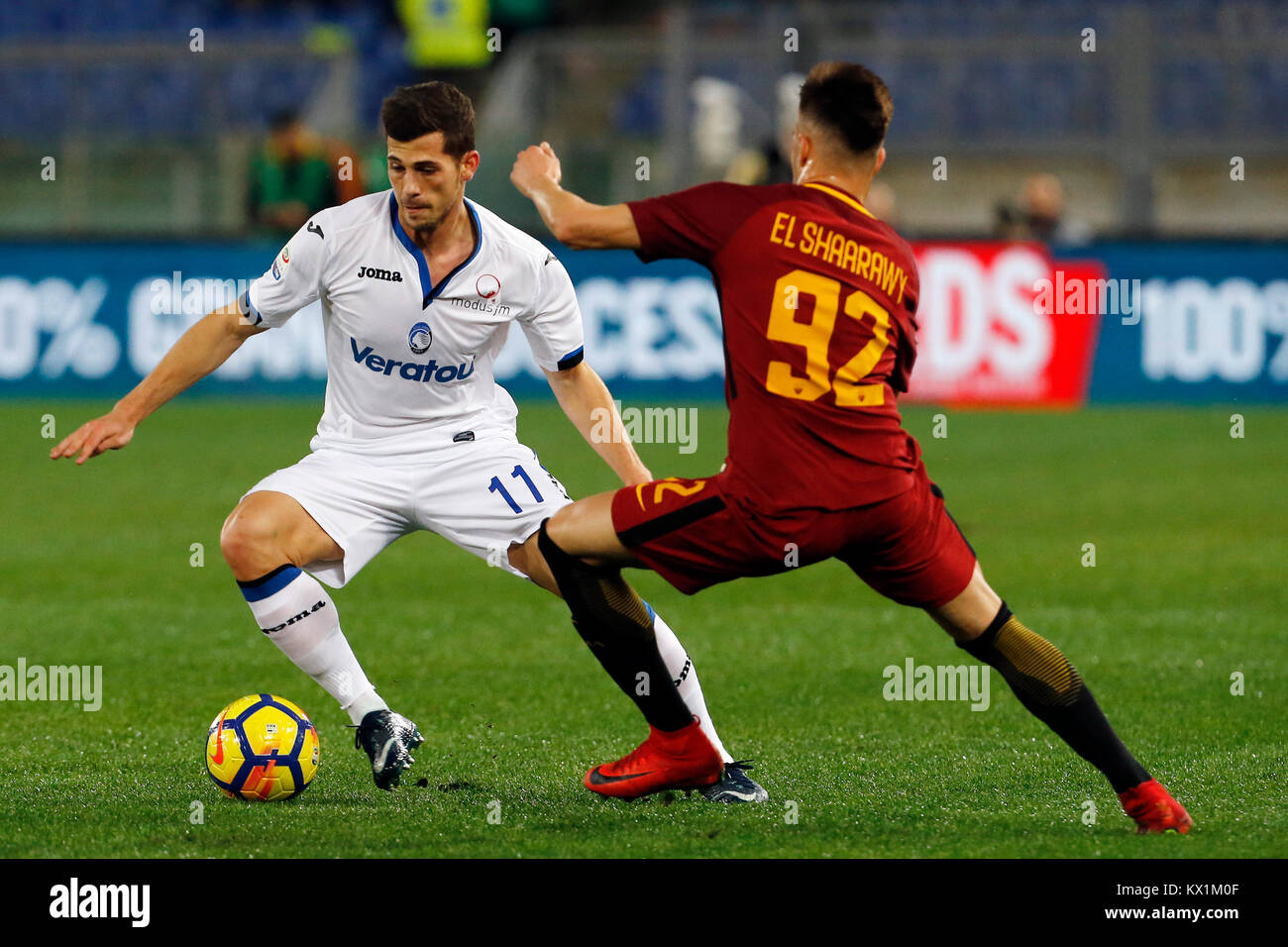 Olympic Stadium, ROME, Italy - 06/01/2018 (L-R) Remo Freuler of ...