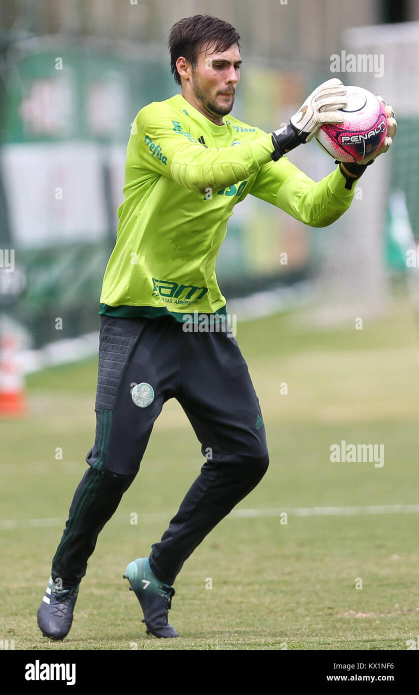 SÃO PAULO, SP - 06.01.2018: TREINO DO PALMEIRAS - Goalkeeper Daniel ...