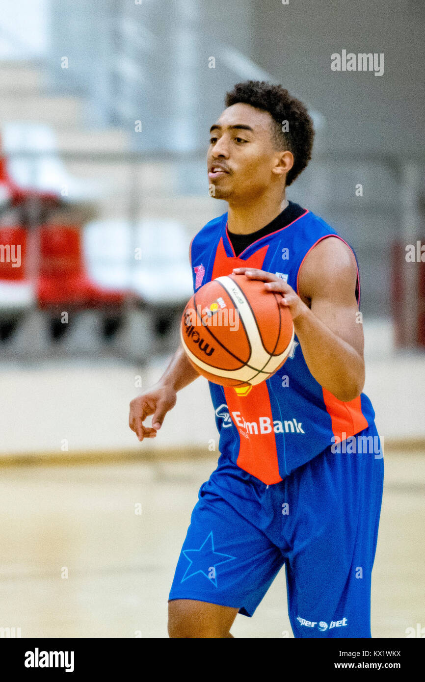 January 5, 2018: Brandon Taylor #5 (CSM Steaua Bucharest) during the ...