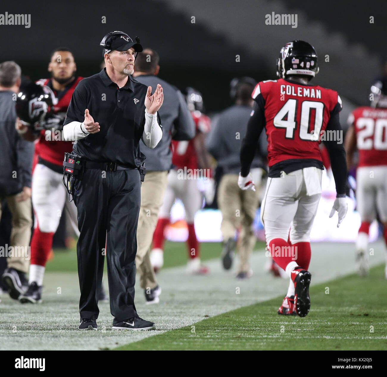 Los Angeles, CA, USA. 06th Jan, 2018. Atlanta Falcons head coach Dan ...