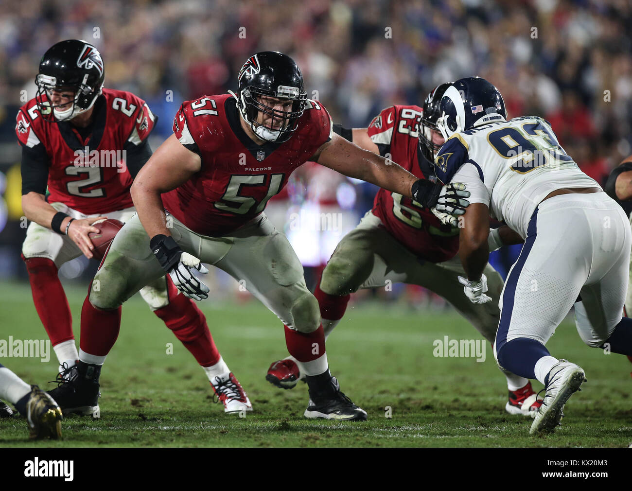 Los Angeles, CA, USA. 06th Jan, 2018. Atlanta Falcons center Alex Mack ...