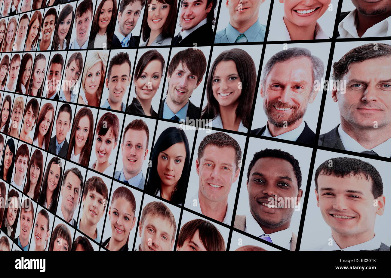 Many the isolated portraits of people Stock Photo - Alamy