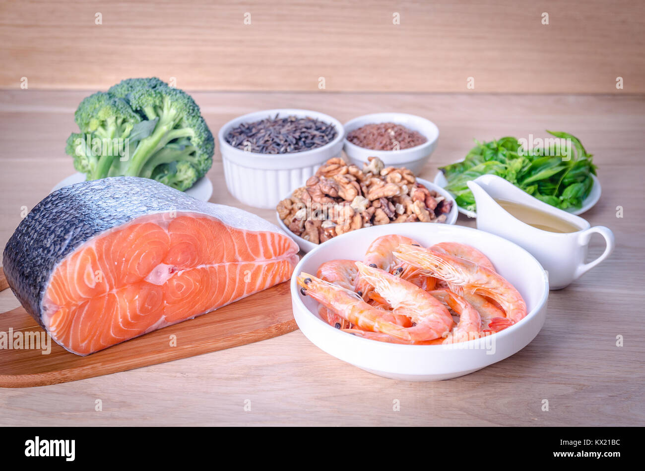 Plant-based and animal sources of Omega-3 acids Stock Photo - Alamy