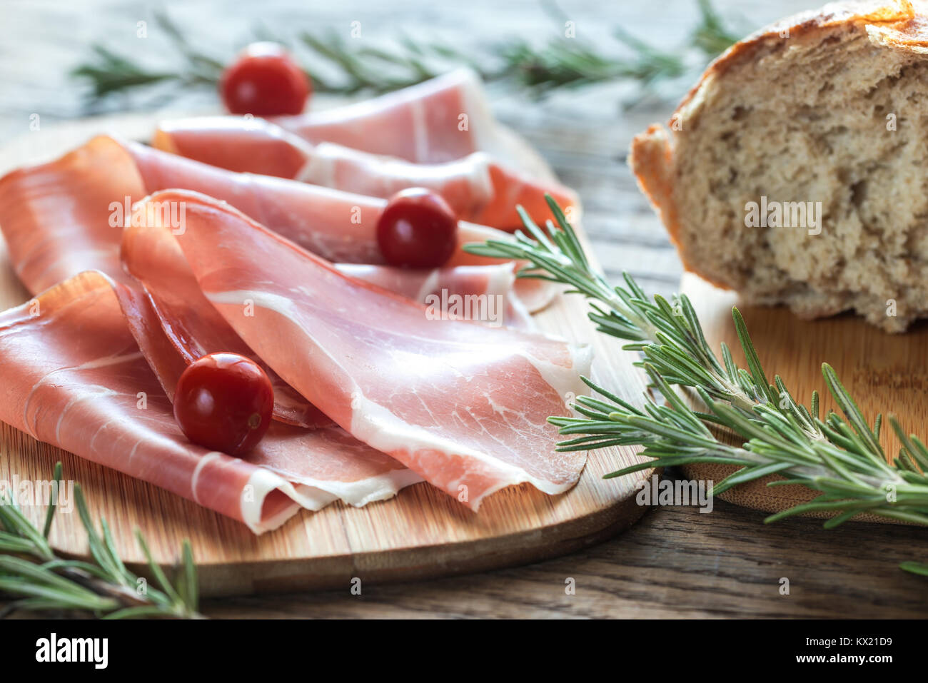 Slices of jamon o Stock Photo - Alamy