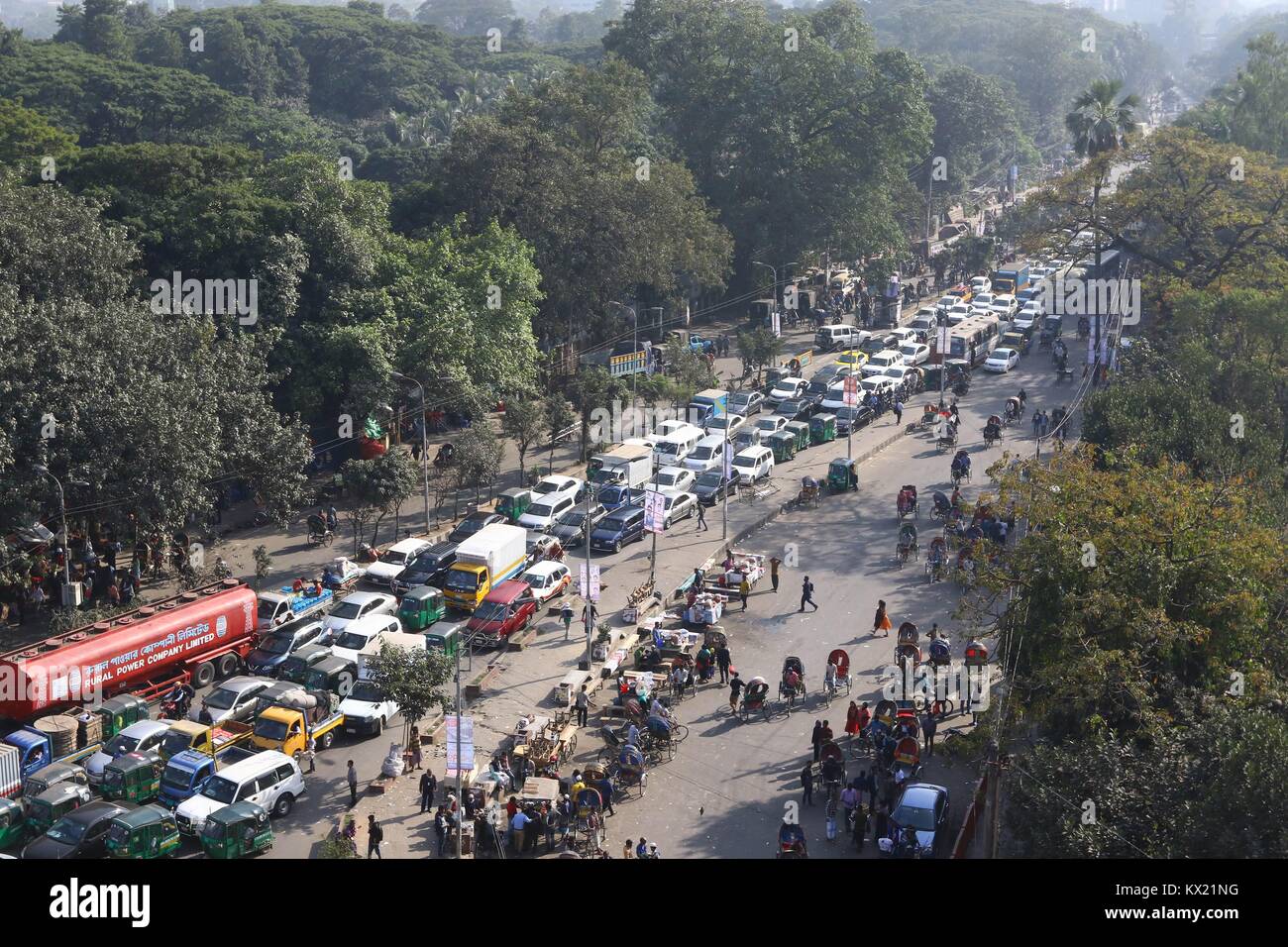 Heavy traffic jam the VIP Road at shahbag in Dhaka city, Bangladesh ...