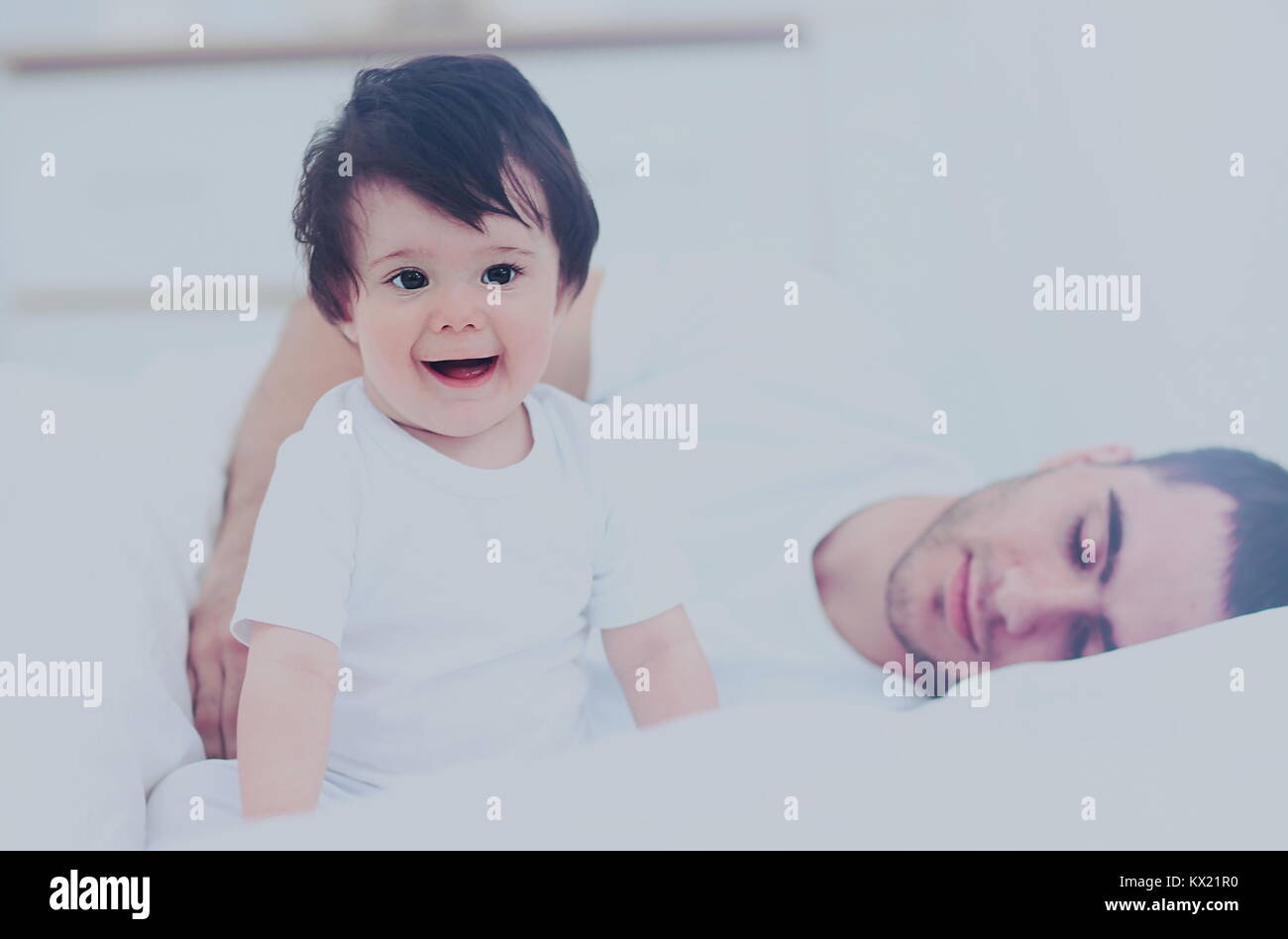 father and the newborn sleep Stock Photo - Alamy