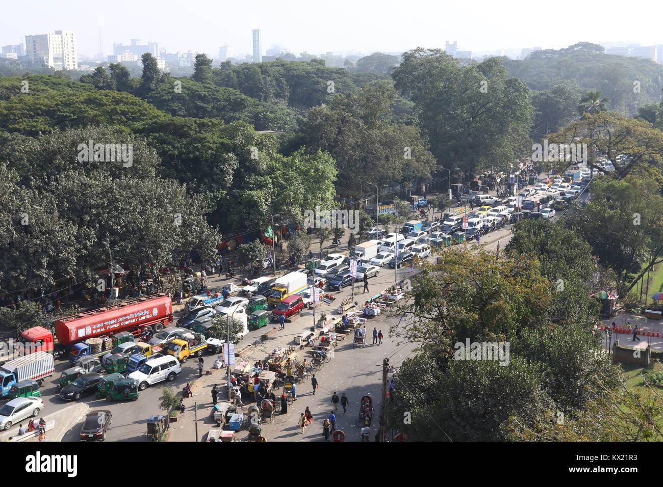 Heavy traffic jam the VIP Road at shahbag in Dhaka city, Bangladesh ...