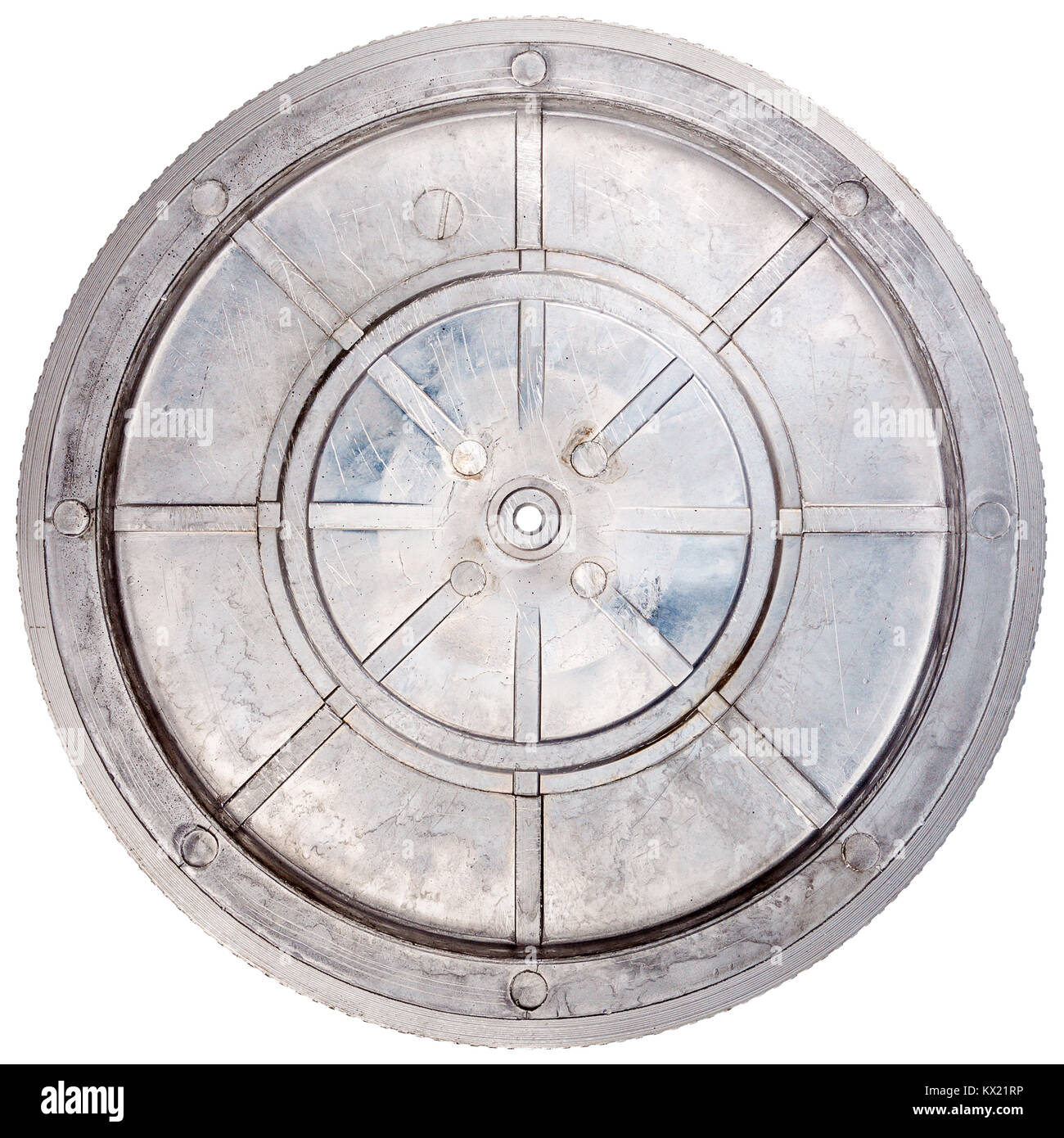 Vintage turntable platter bottom isolated on white background Stock ...