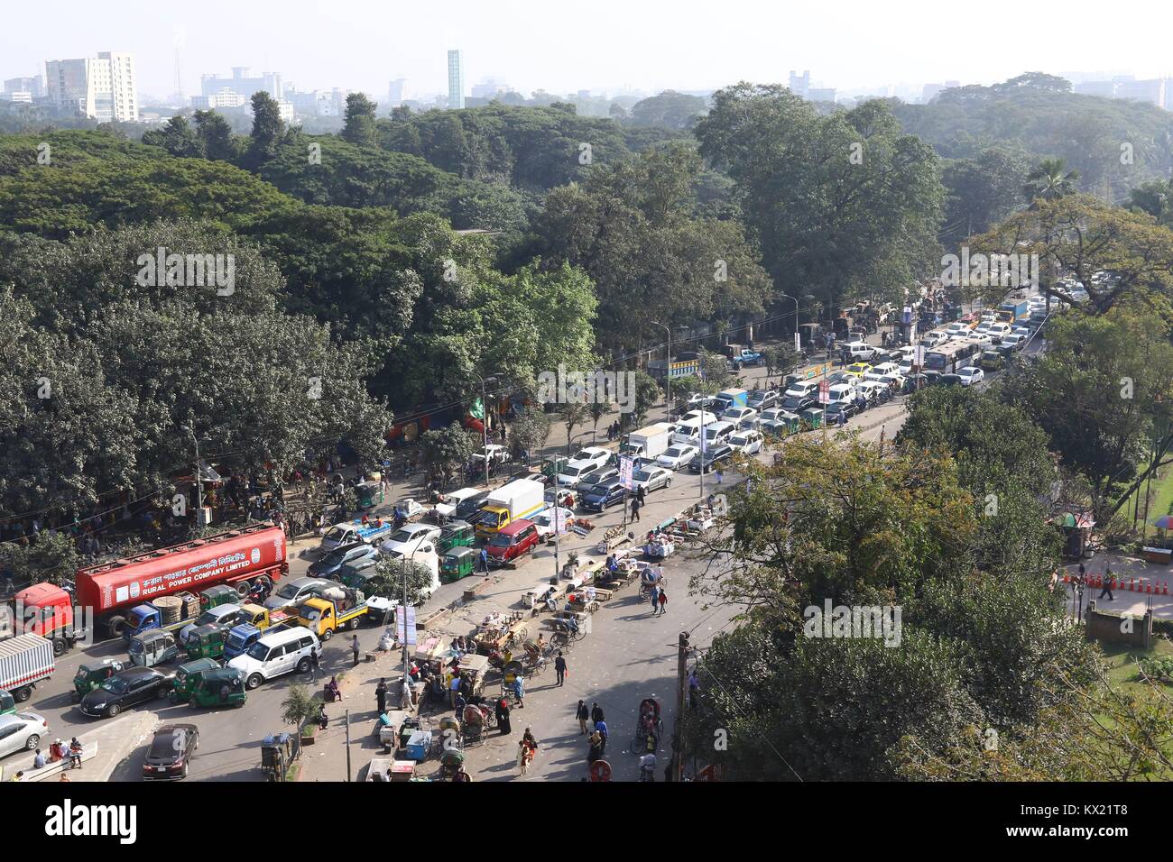 Heavy traffic jam the VIP Road at shahbag in Dhaka city, Bangladesh ...