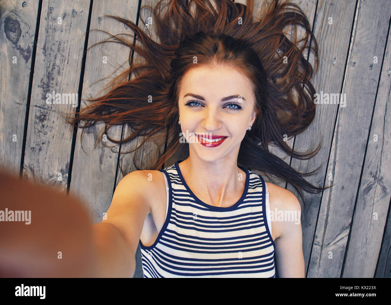Woman enjoying herself outdoors hi-res stock photography and images - Alamy