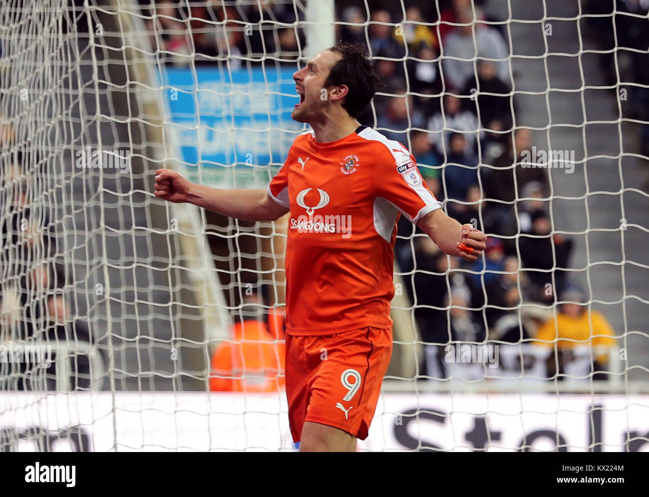 Luton Town's Danny Hylton celebrates scoring his side's first goal of ...