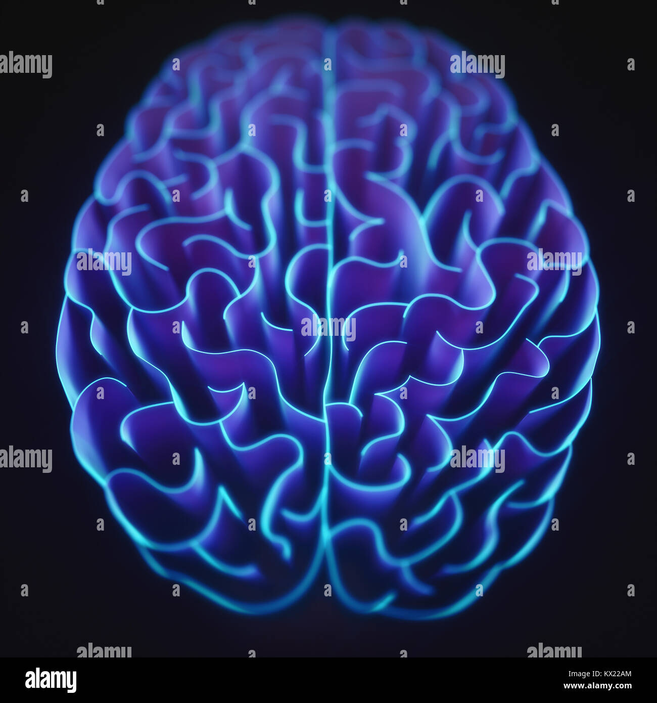 Wavy lines in the shape of the human brain, illustration Stock Photo ...