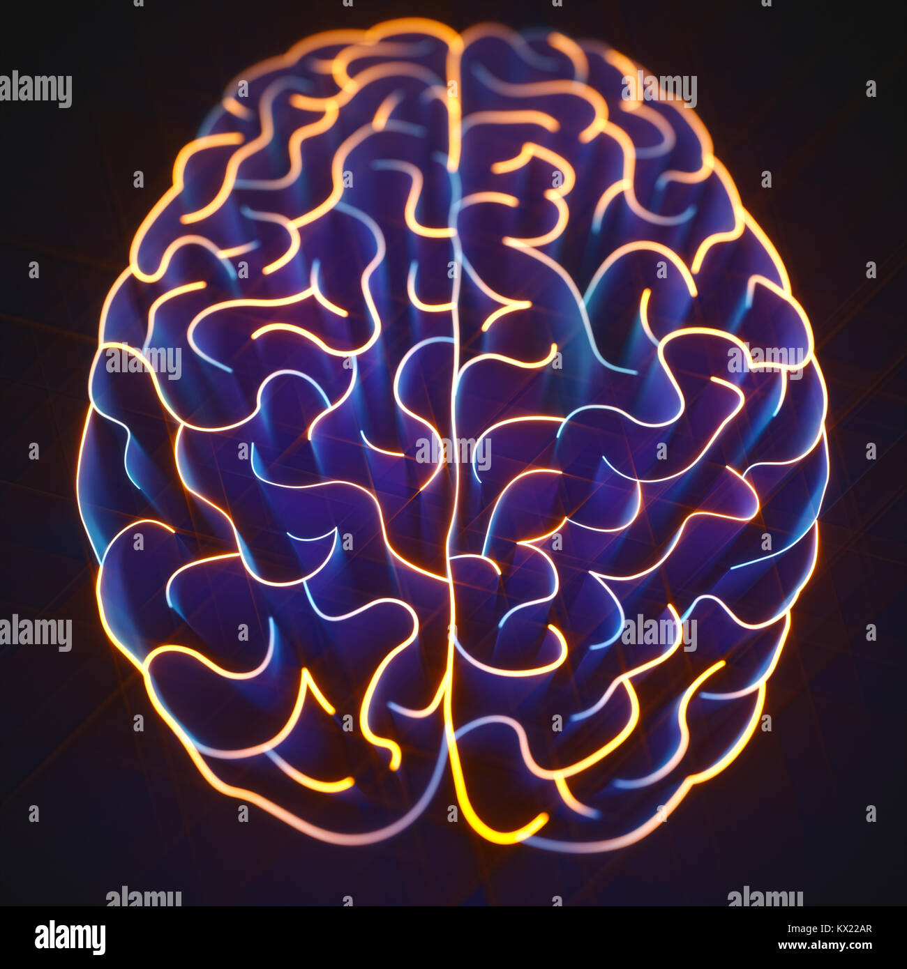 Wavy lines in the shape of the human brain, illustration Stock Photo ...