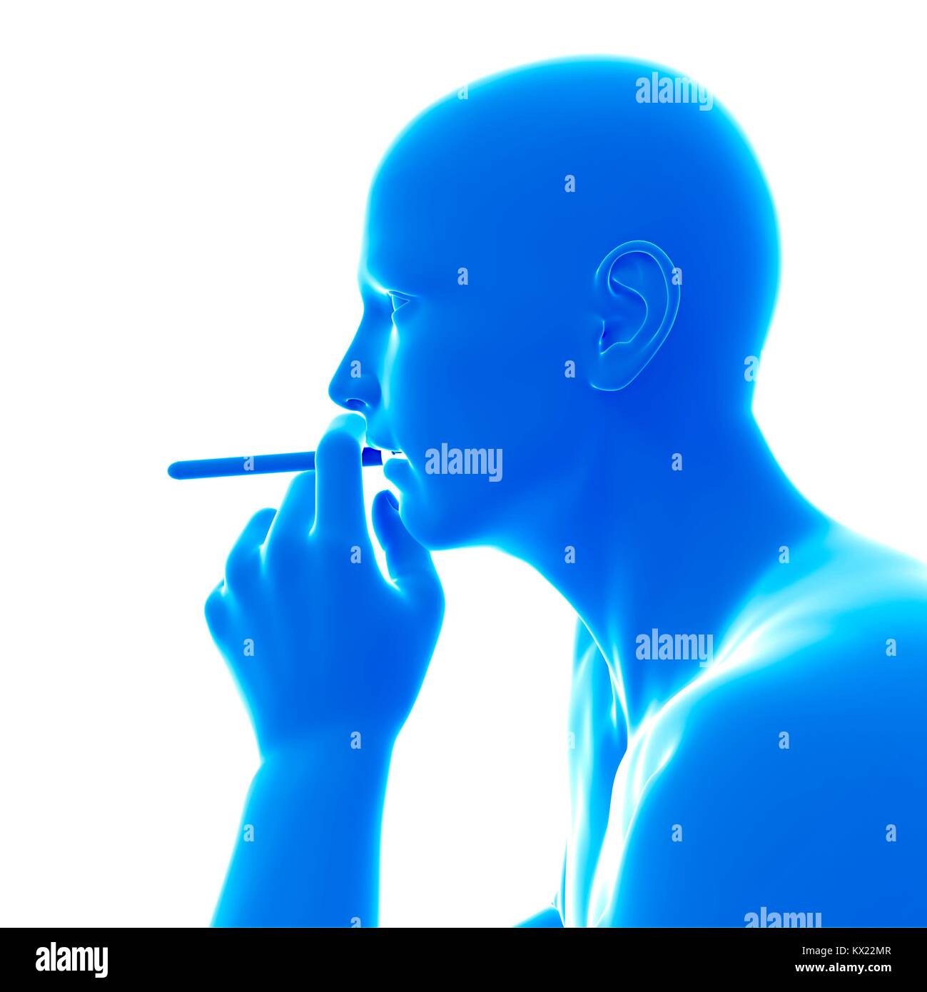 Person smoking, illustration Stock Photo - Alamy